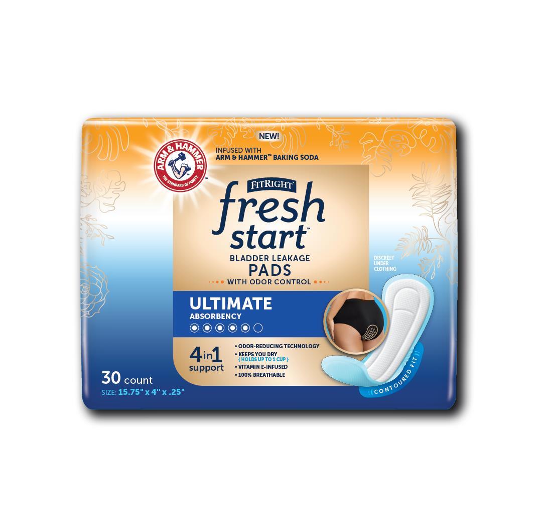 FitRight Fresh Start Pads for Women, Ultimate Absorbency, Bag of 30 | eBay