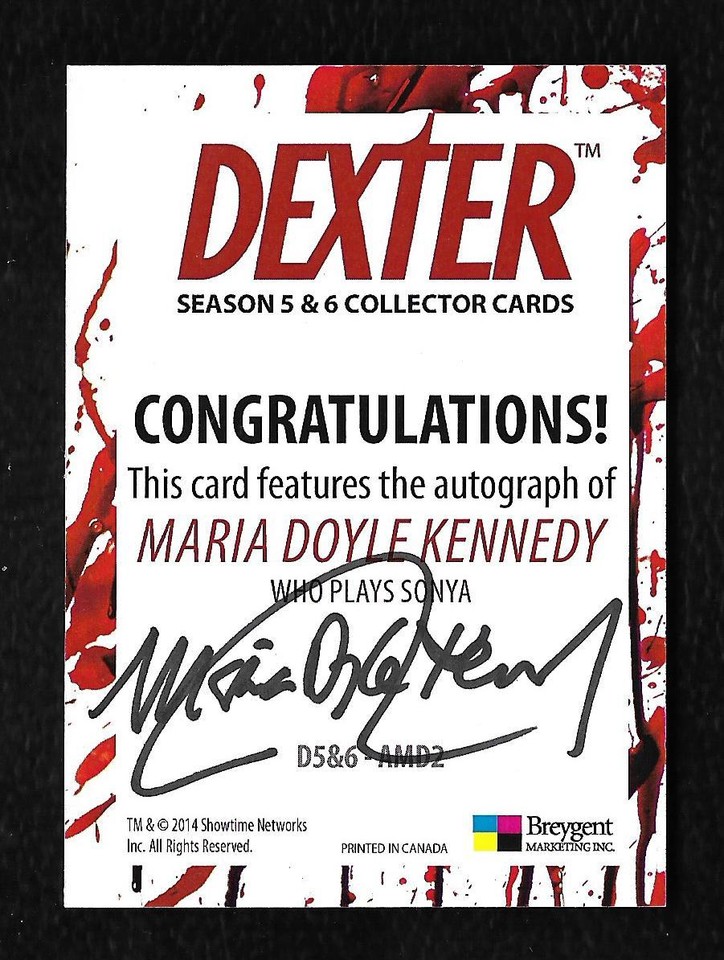 2015 Breygent Dexter Seasons 5 & 6 Autograph AMD2 Maria Doyle Kennedy ...