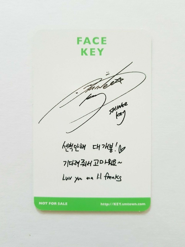 K-POP SHINee Key Mini Album "FACE" Official Key Autograph Photocard | eBay