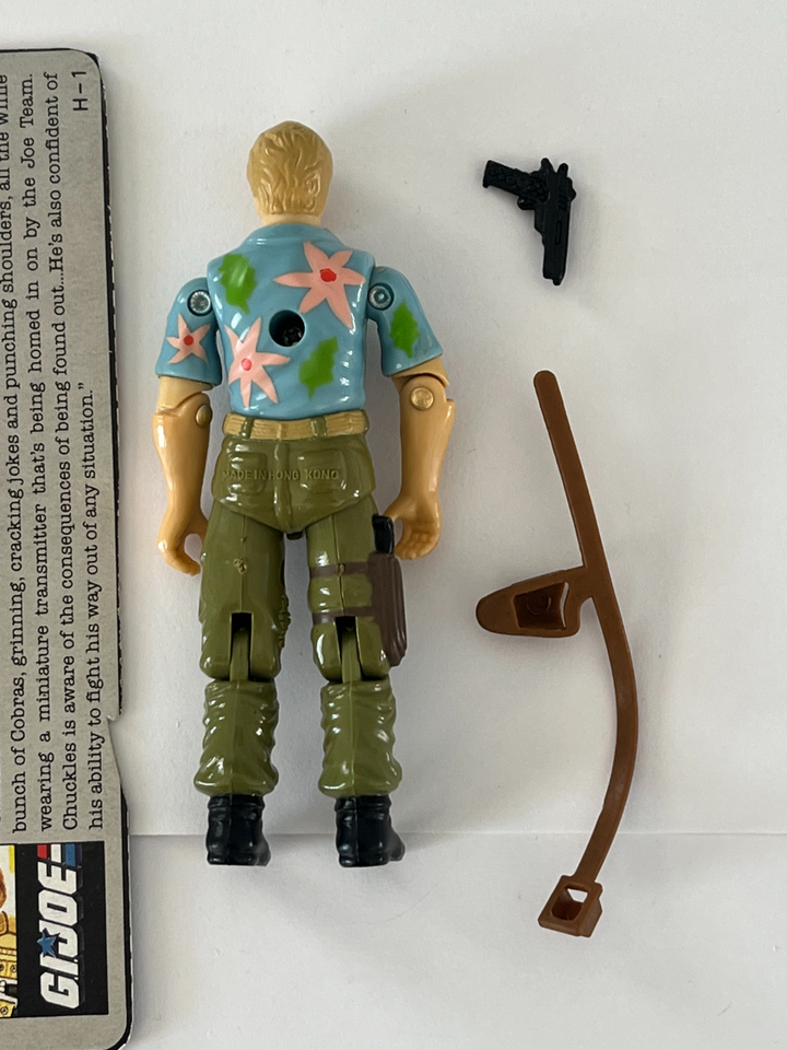 1987 GI JOE ARAH *CHUCKLES* FIGURE 100% COMPLETE W/ FILE CARD: NEAR ...