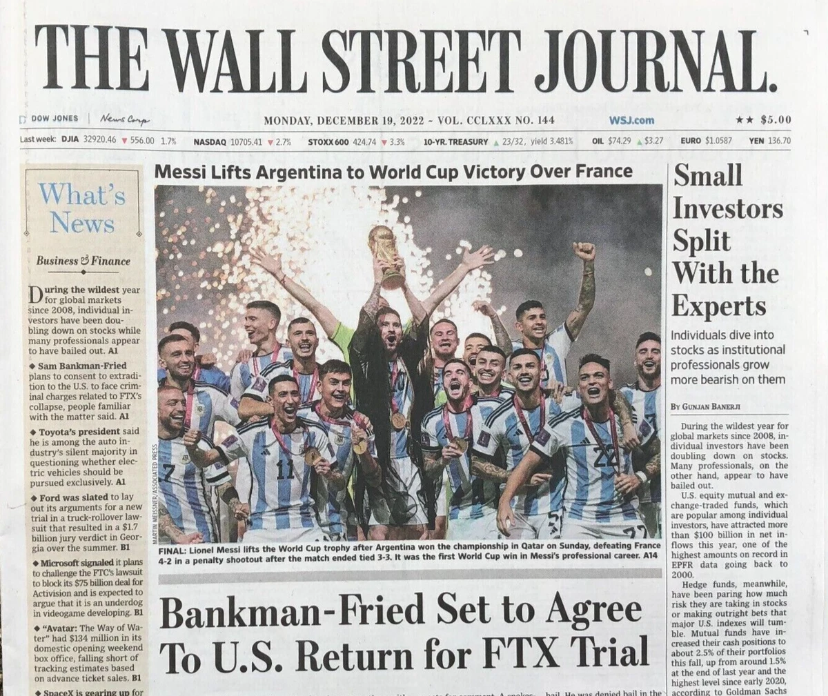 Wall Street Journal Front Page 2022