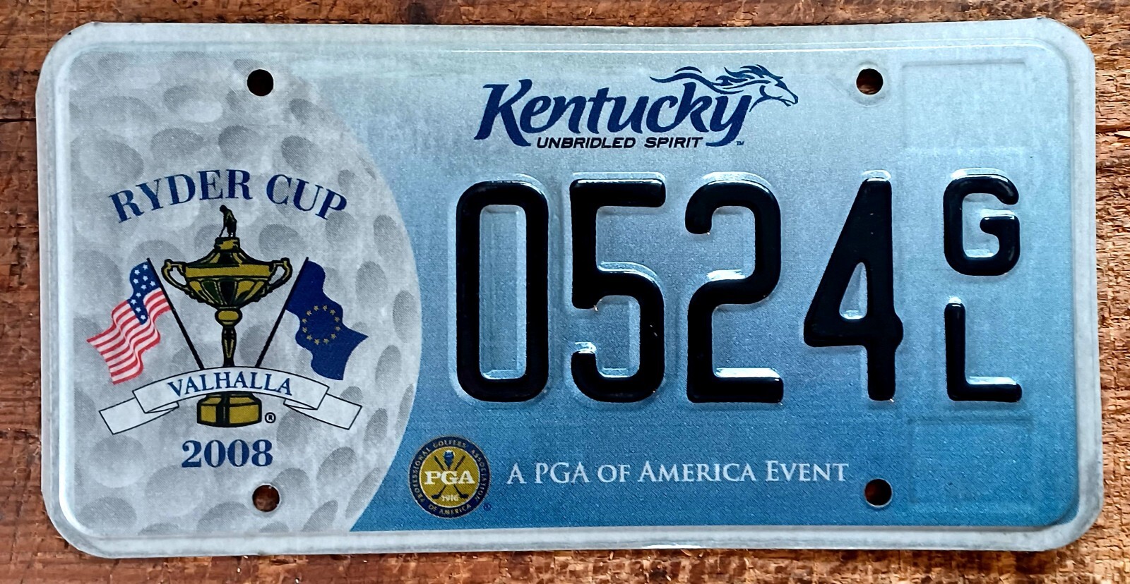 RARE - 2008 Kentucky License Plate Valhalla Ryder Cup Plate Golf PGA ...