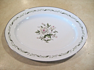 Romance Diamond China Porcelain Japan 12" Oval Platter Floral Pattern ...