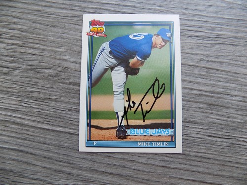 1991 TOPPS TRADED #121 MIKE TIMLIN TORONTO BLUE JAYS SIGNED AUTOGRAPHED ...