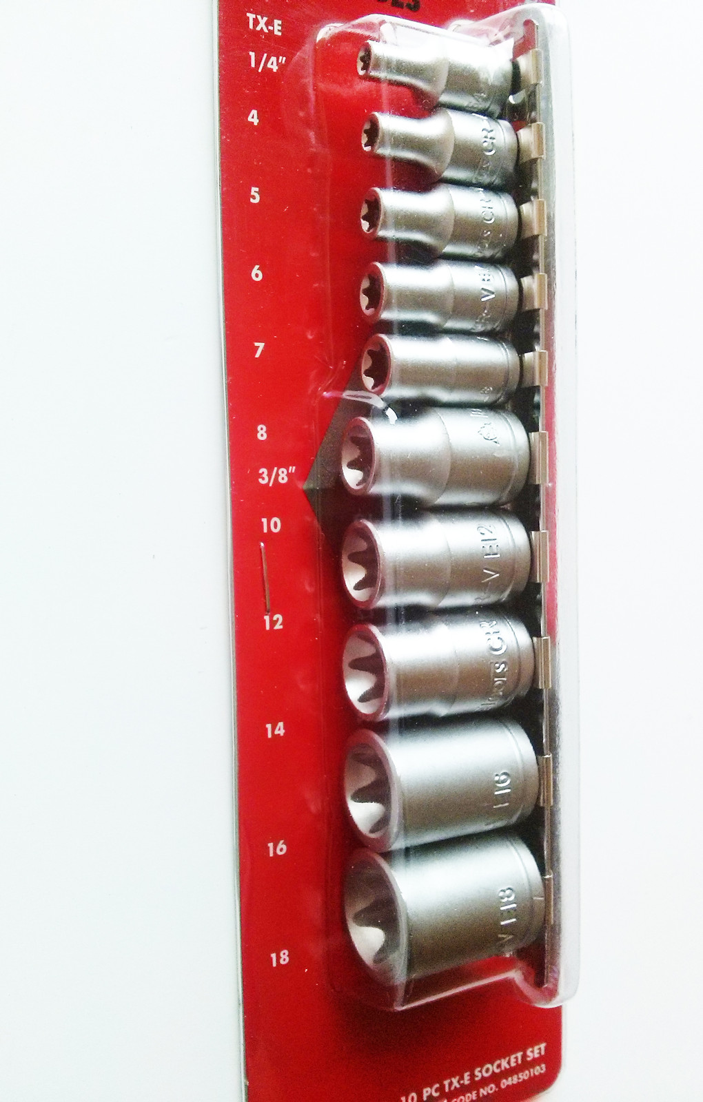 Teng Tools M3814 TX sockets set With 1/4" and 3/8" drive 10 PC Chrome ...