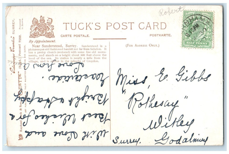 c1910 With Best Easter Wishes Near Sanderstead Oilette Art Tuck ...