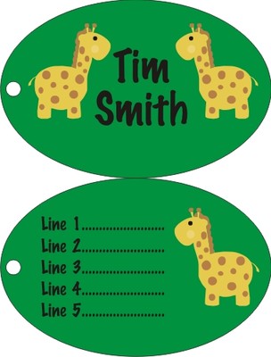 Large Custom print personalised Metal ID School / Nappy Bag Tag ...