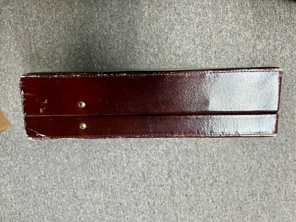 Vintage Burgundy Red Leather Briefcase Attaché Case Combo Lock; Hard ...