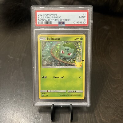 Bulbasaur 001/025 McDonald's Pokemon 25th Anniversary Promos Holo PSA 9 ...