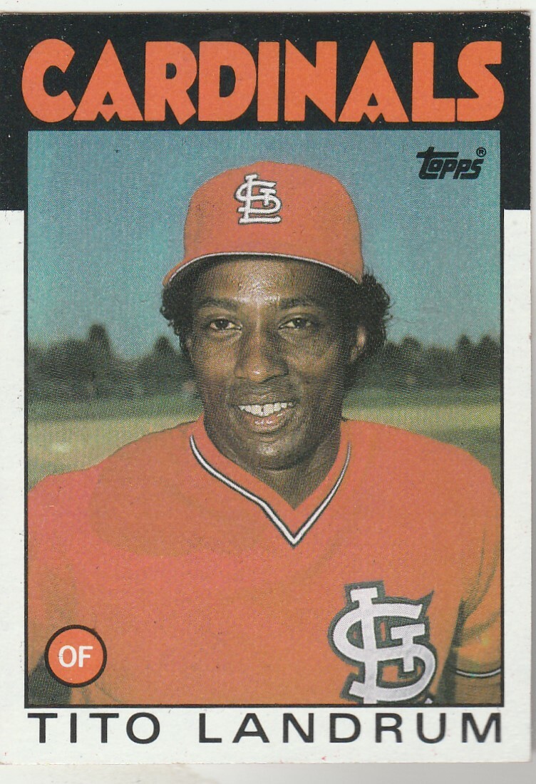 FREE SHIPPING-MINT-1986 Topps #498 Tito Landrum Cardinals PLUS BONUS ...