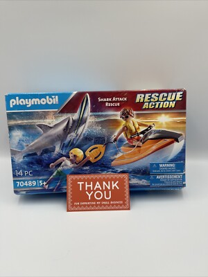 Playmobil - Rescue Action - #70489 - Shark Attack Rescue - Playset ...