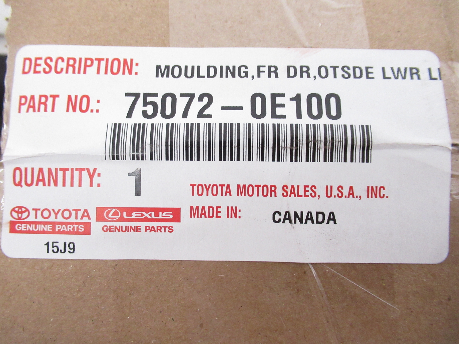 Genuine OEM Lexus 75072-0E100 Driver Front Door Molding 2016-19 RX350 ...