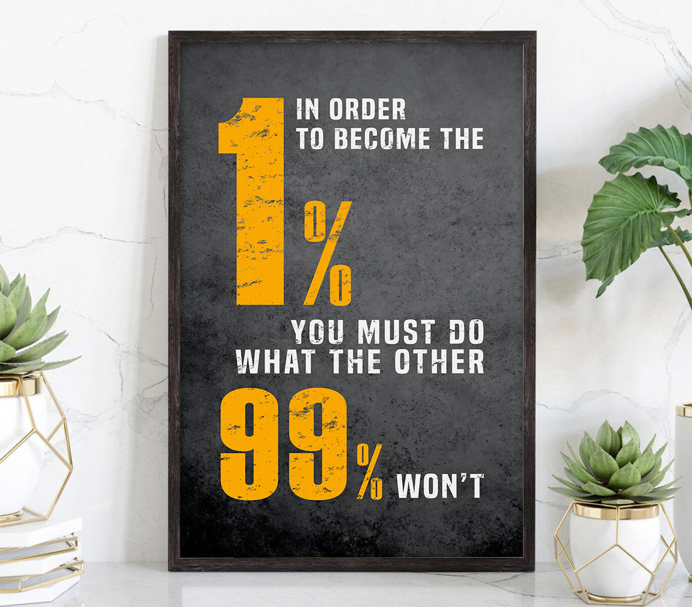 1% Entrepreneur Poster Motivational Inspirational Wall Art Canvas ...