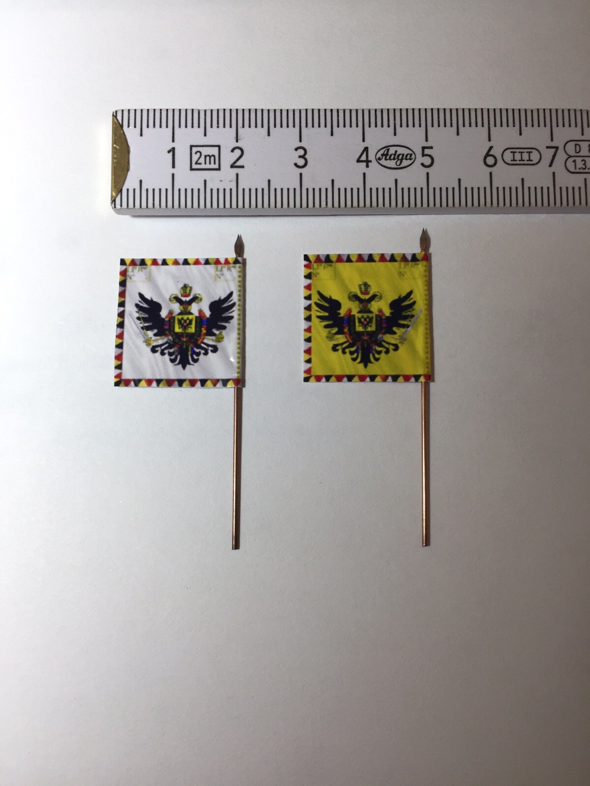 685) 2x 25mm/28mm Austrian Napoleonic Flags Cavalry Standards 1804 ...