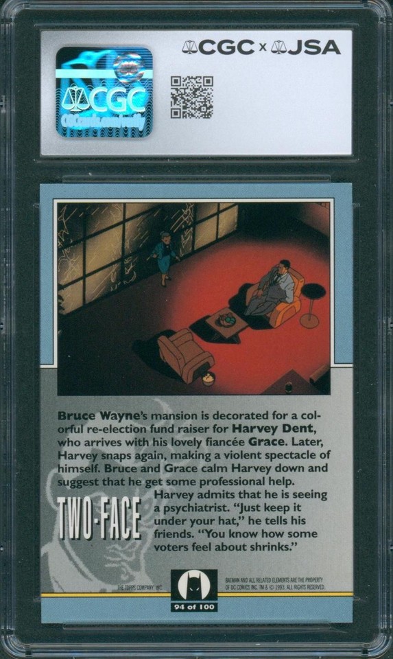 Richard Moll Signed Card Batman Animated Series Two-Face Mint 9 CGC x ...