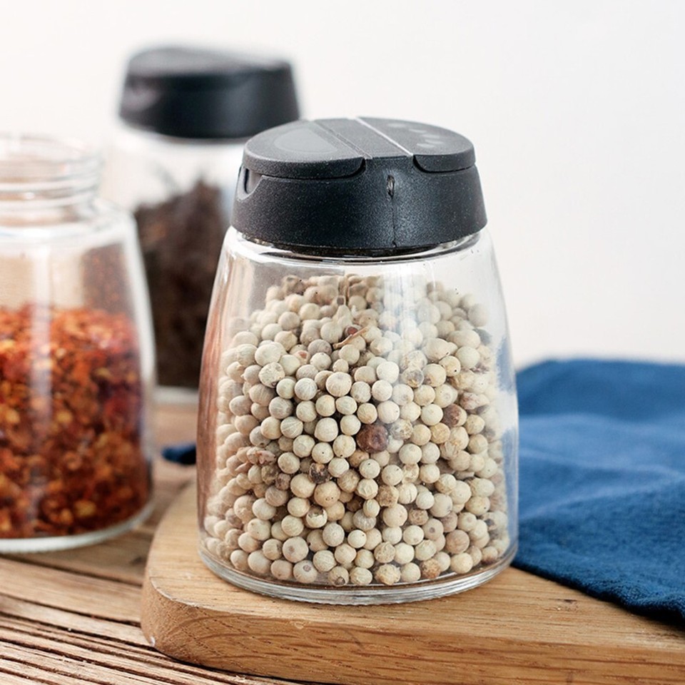 4 Pcs Glass Seasoning Jar Set Spice Shaker with Lid Condiment Jars ...