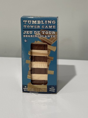 Tumbling Tower Game Wooden Stacking 36 Blocks Mini Travel Size ...