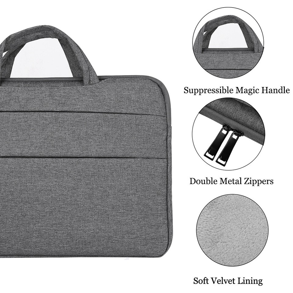Gray Soft Nylon Laptop Case Zipped Sleeve For 14" Dell Latitude ...