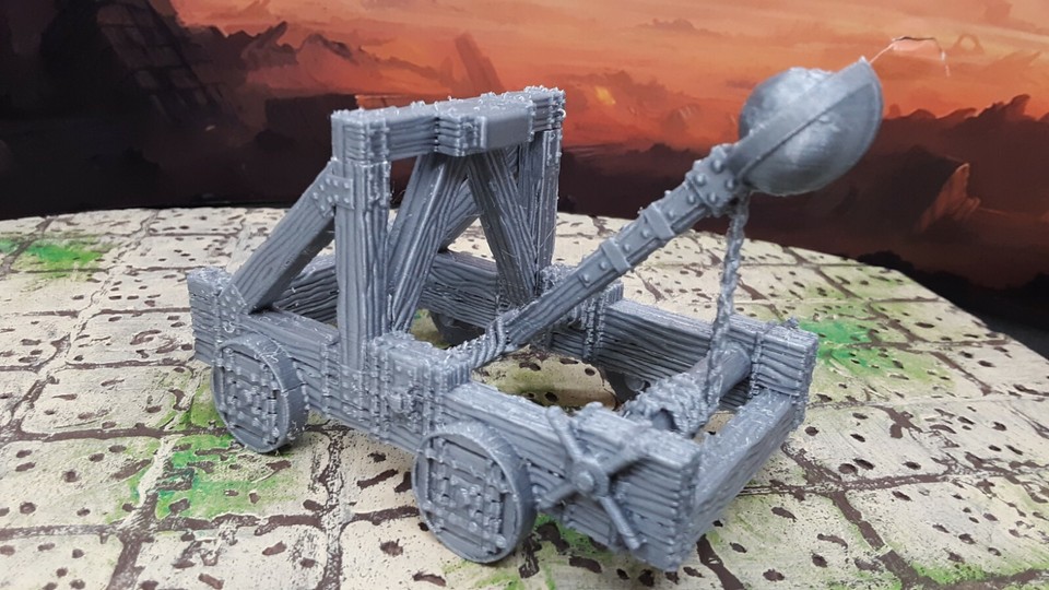 Catapult Mangonel Siege Weapon Scatter Terrain 3D Printed Dungeons ...