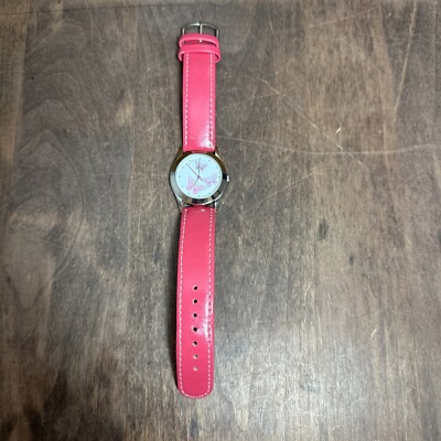 Pink Butterfly Ladies Watch, Japan Movement, Pink Faux Leather Band | eBay