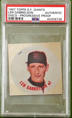 1967 TOPPS SAN FRANCISCO GIANTS DISC TEST ISSUE PSA AUTHENTIC LEN ...