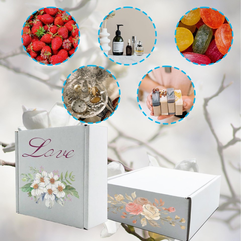 5x5x2 inch Shipping Boxes, White Corrugated Cardboard Box Literature ...