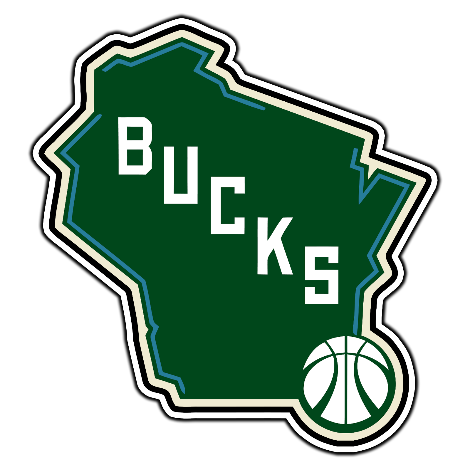 Milwaukee Bucks State Logo #8 Basketball Sticker Waterproof Vinyl Decal ...