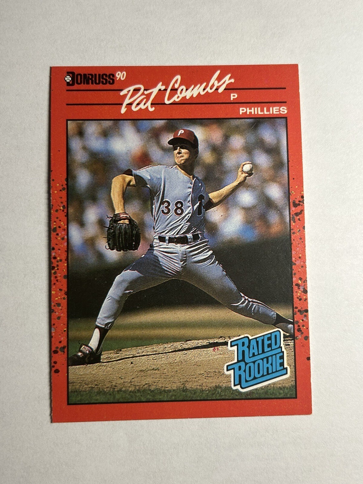 1990 Donruss Baseball Card #44 Patrick Pat Combs Phillies Rated Rookie ...