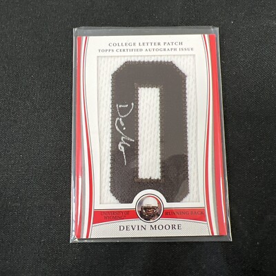Topps Devin Moore College Letter Patch Auto LAP-DM /92 Wyoming Cowboys ...