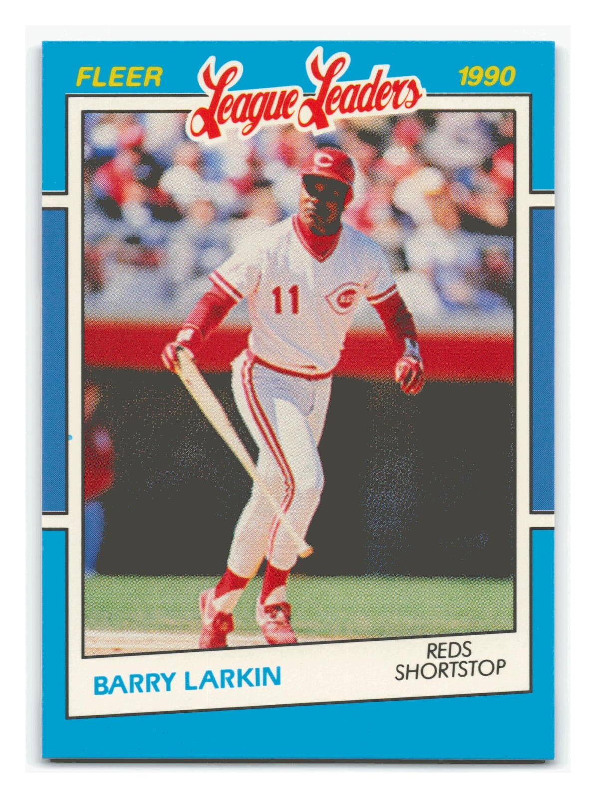 Barry Larkin HOF 1990 Fleer League Leaders #22 Cincinnati Reds NM-MINT ...
