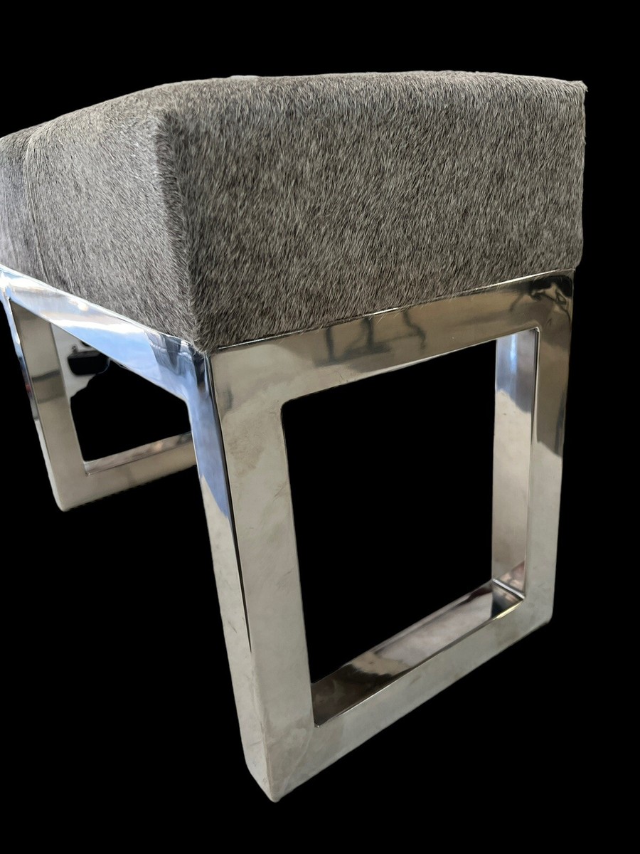 Chrome Accent Foot Stool