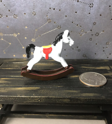 Miniature Dollhouse 1:12 Toy METAL ROCKING HORSE L@@K | eBay
