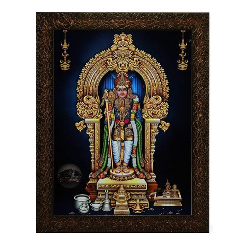 Hindu God Lord Murugan Religious Painting Photo Frame Poster Wall Decor ...