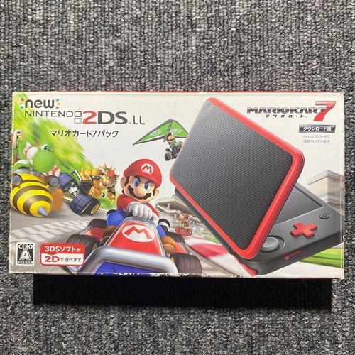 New Nintendo 2DS XL LL Mario Kart 7 Red Black Console Stylus Japanese ...