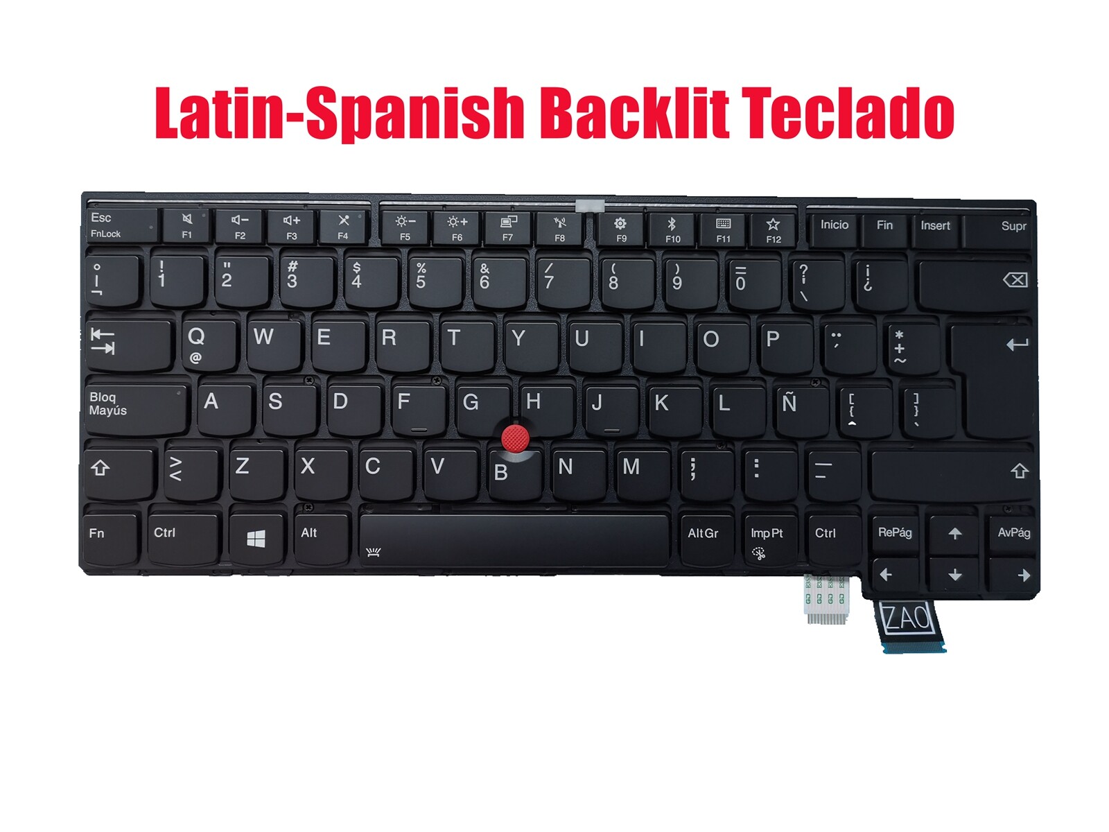 Latin-Spanish backlit keyboard for Lenovo ThinkPad T470S (20HF/20HG ...