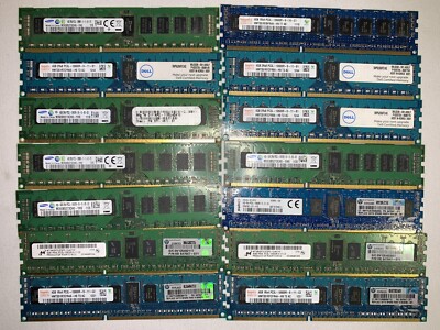 LOT 14x 4GB DDR3 PC3L ECC Registered Server RAM Memory DIMM - Mixed ...