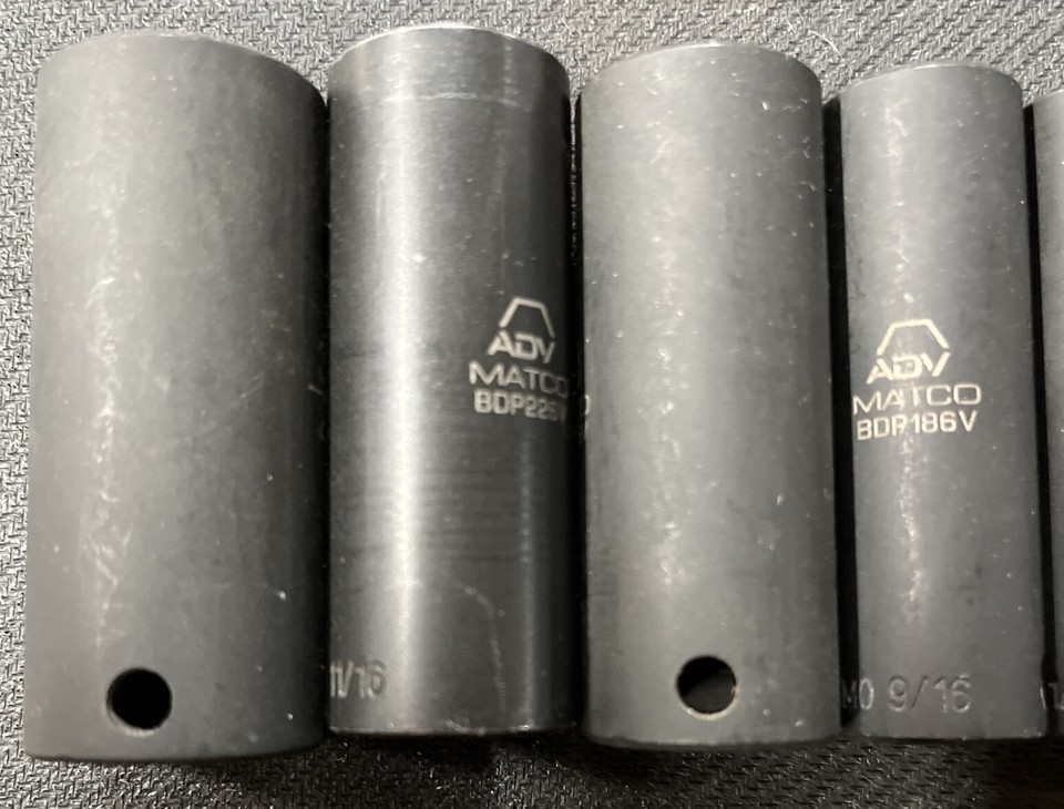 Matco Tools 8 Piece SAE Deep Impact Socket 3/8” Drive 5/16"-3/4" 6 ...