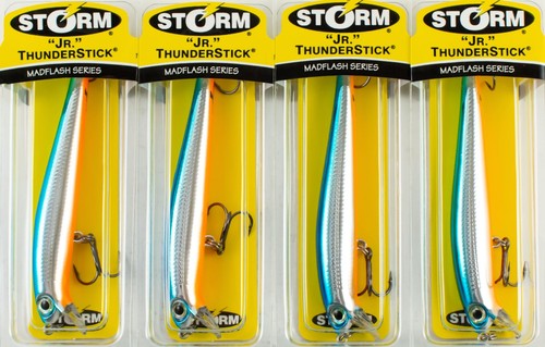 (LOT OF 4) STORM JR THUNDERSTICK MADFLASH 1/4OZ JM594 BLUE CHROME ...