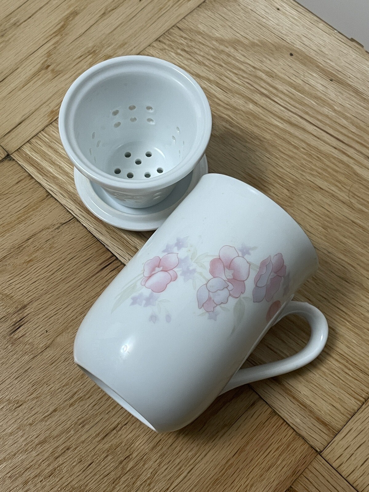 NISSIN CERAMIC 3 PIECE TEA MUG DIFFUSER KIT WITH TEA MUG, LID AND ...