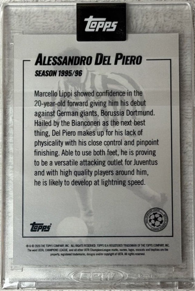 [Very rare] Del Piero topps autograph card/49 series RC design price ...