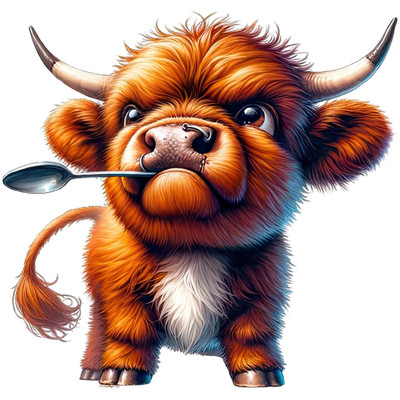 XXL 18X18 Car Sticker Angry Highland Cow Decal Weatherproof Vinyl ...