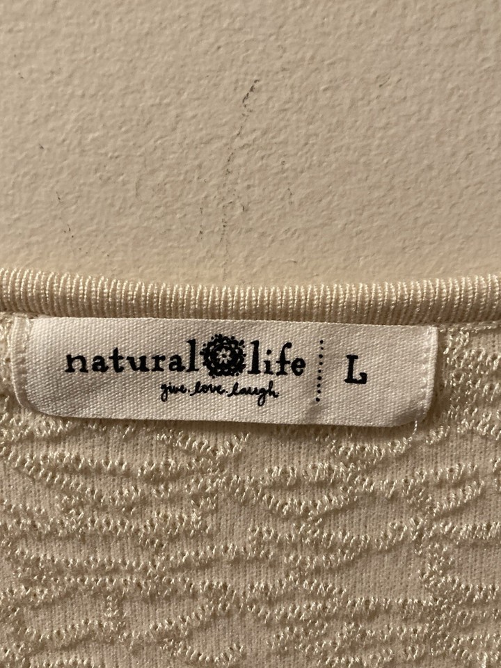 Natural Life Danielle Top Bubble Textured Stretch Ivory Cream Size L | eBay
