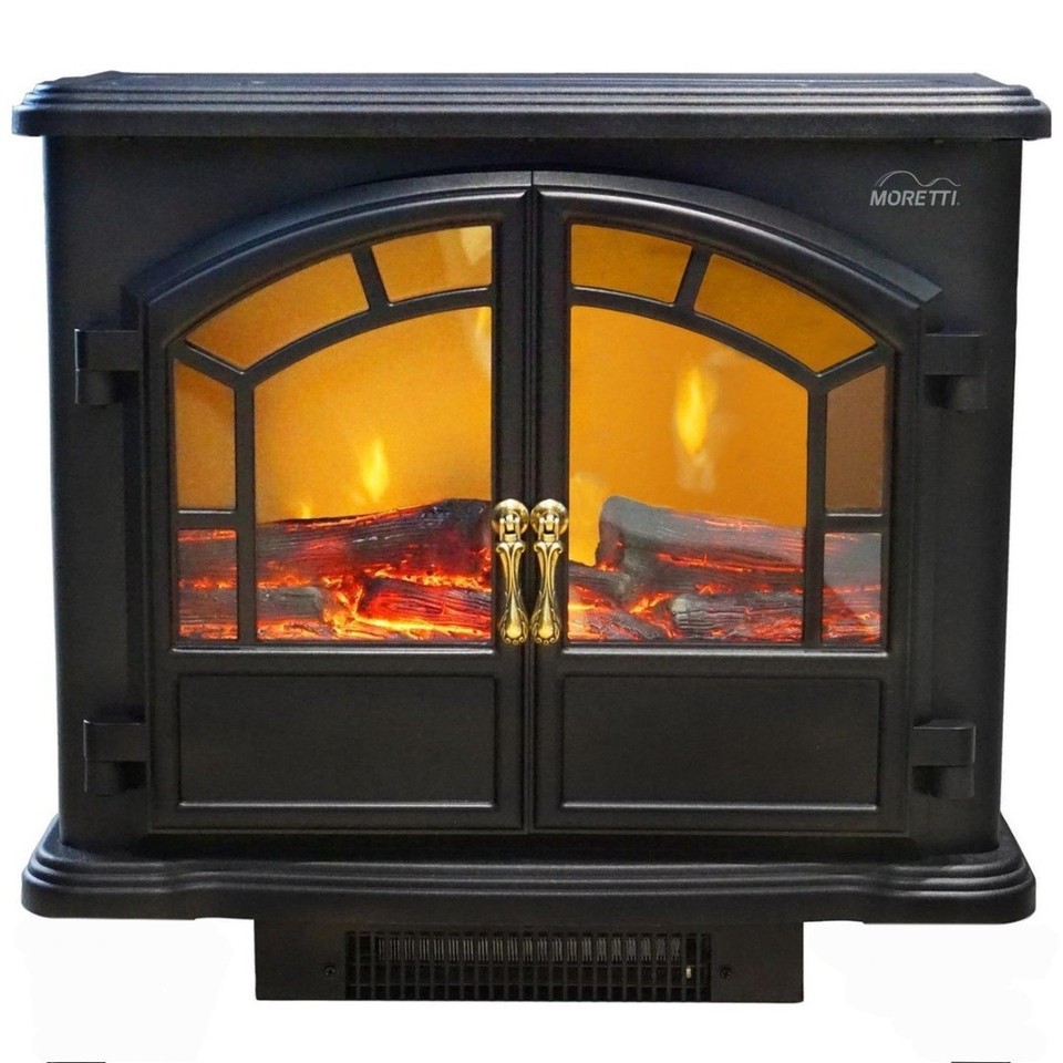 Moretti Log Fire Electric Fan Heater With Remote Control | eBay UK