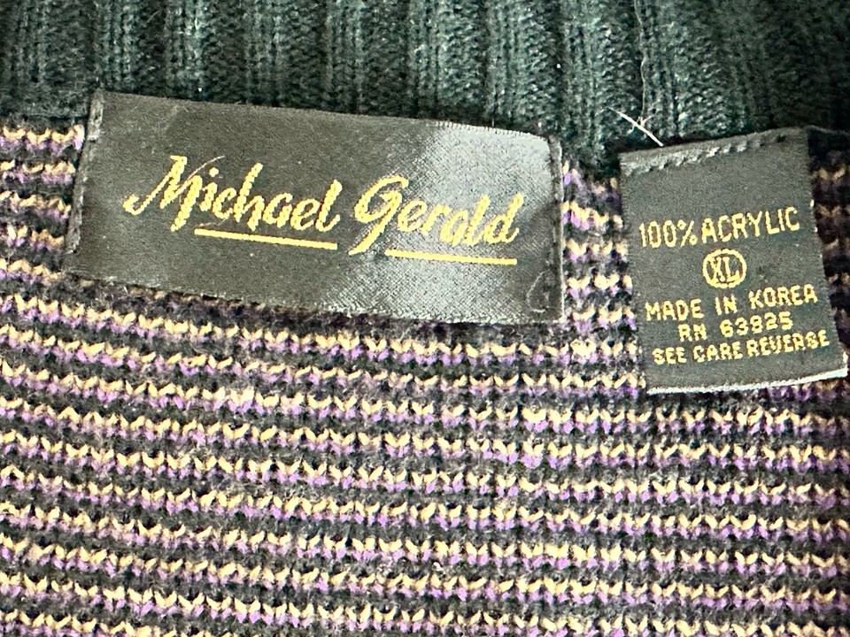 Vintage Michael Gerald 90s Abstract Geometric Statement Cardigan Grunge ...