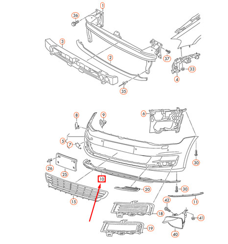 NEW VOLKSWAGEN GOLF MK7 GTD FRONT BUMPER SPOILER 5G0805915AA9B9 ...
