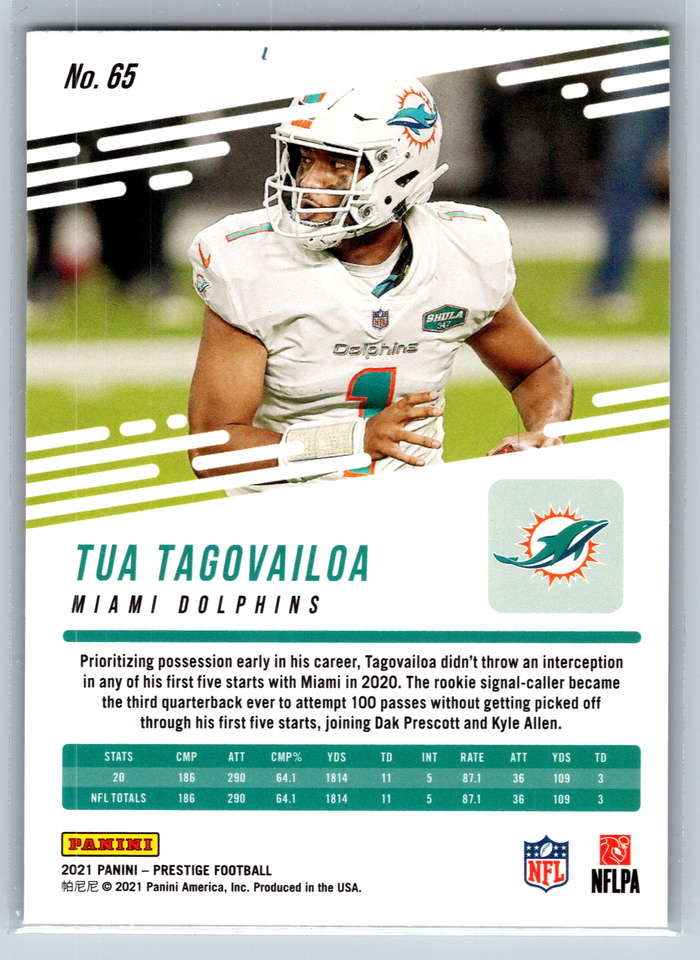 2021 Panini Prestige #65 Tua Tagovailoa Xtra Points Hyper Good | eBay
