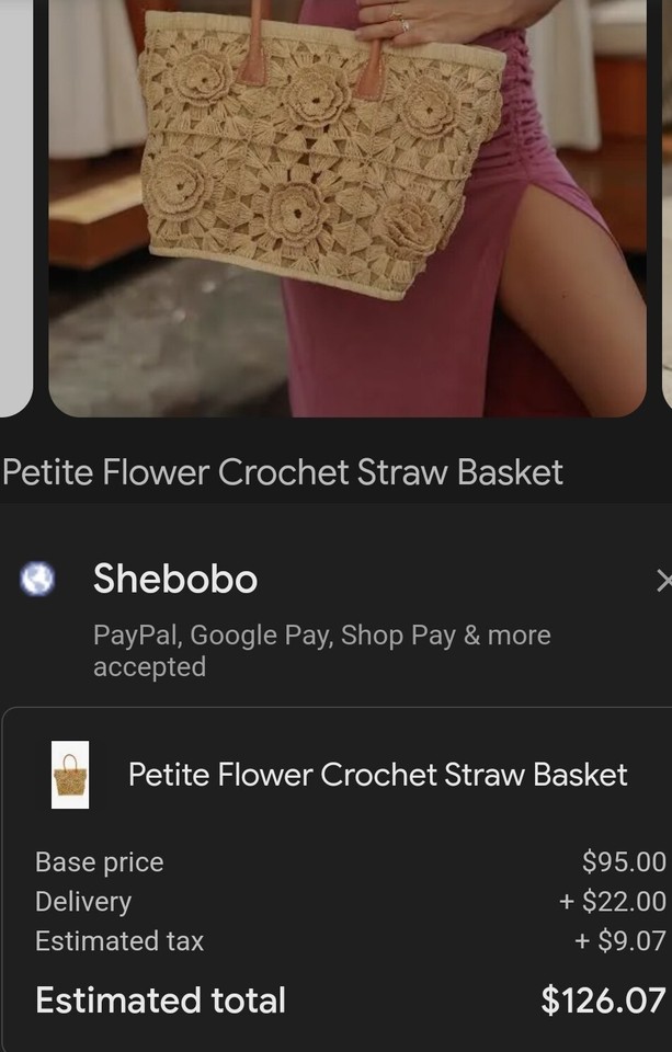 Shebobo Crocheted Straw Flower Bag | eBay