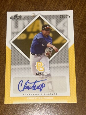 CHRISTIAN FEDKO 2016 Leaf Perfect Game YELLOW AUTOGRAPH #20/25 UCONN ...