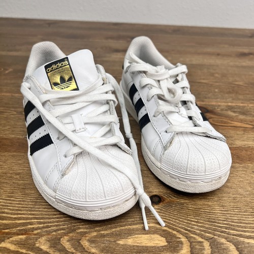 Adidas Superstar Black & White Shell Toe Kids Unisex Shoes Sz 1 | eBay