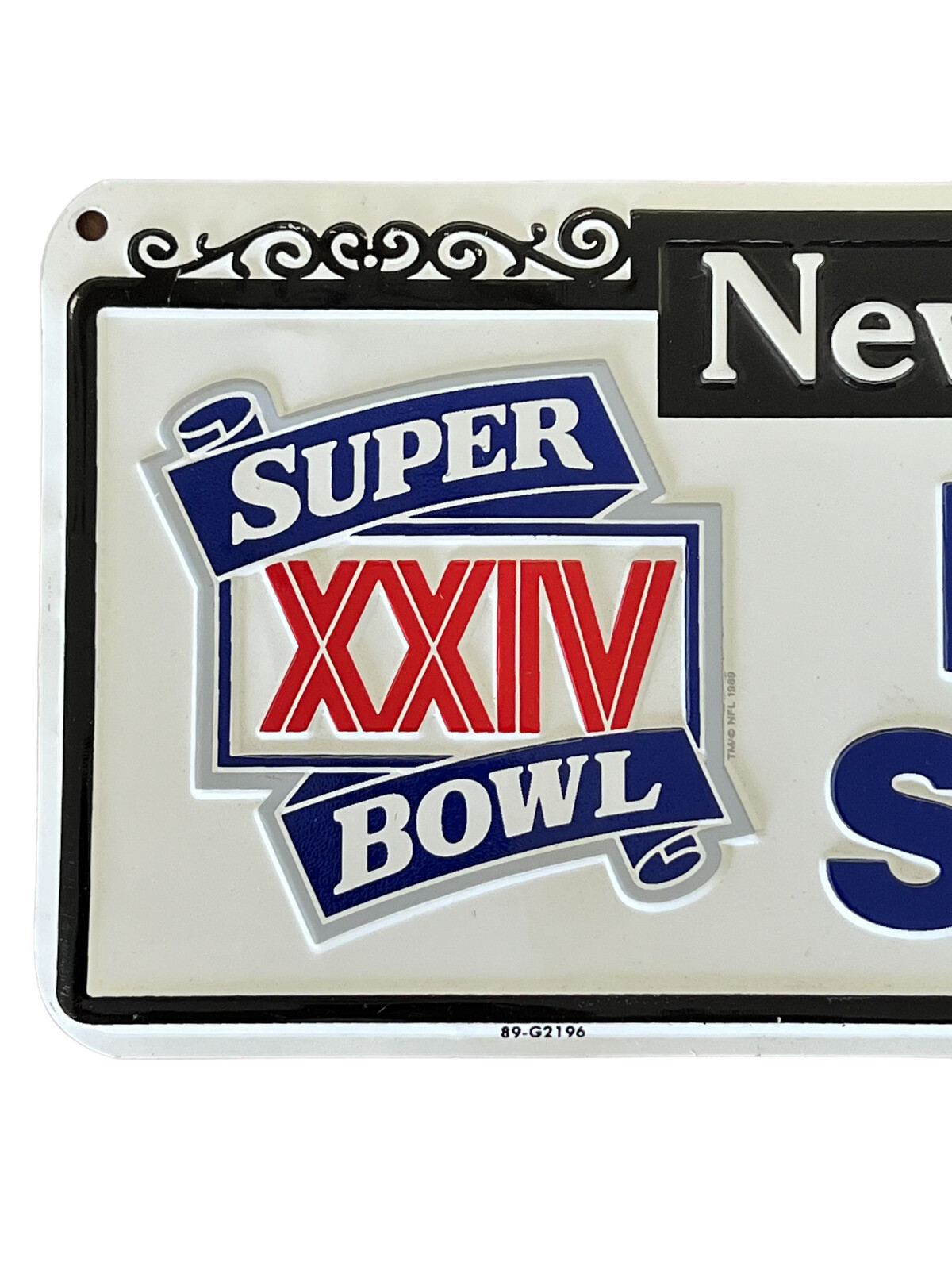 Super Bowl XXIV Souvenir License Plate Superdome New Orleans 1990 49ers ...